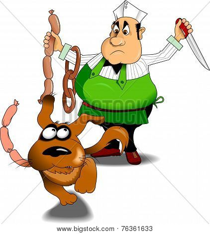 Angry Butcher Dog Vector & Photo (Free Trial) | Bigstock