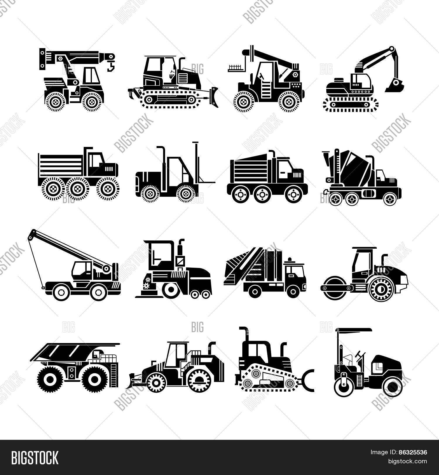 Heavy Machinery Icons Vector & Photo (Free Trial) | Bigstock