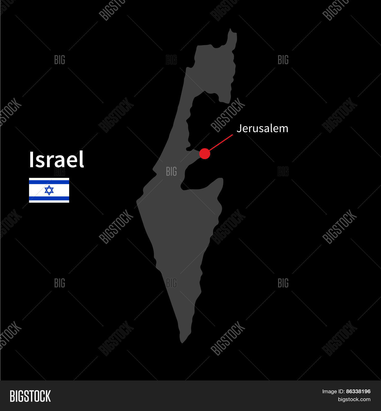Detailed Map Israel Vector & Photo (Free Trial) | Bigstock
