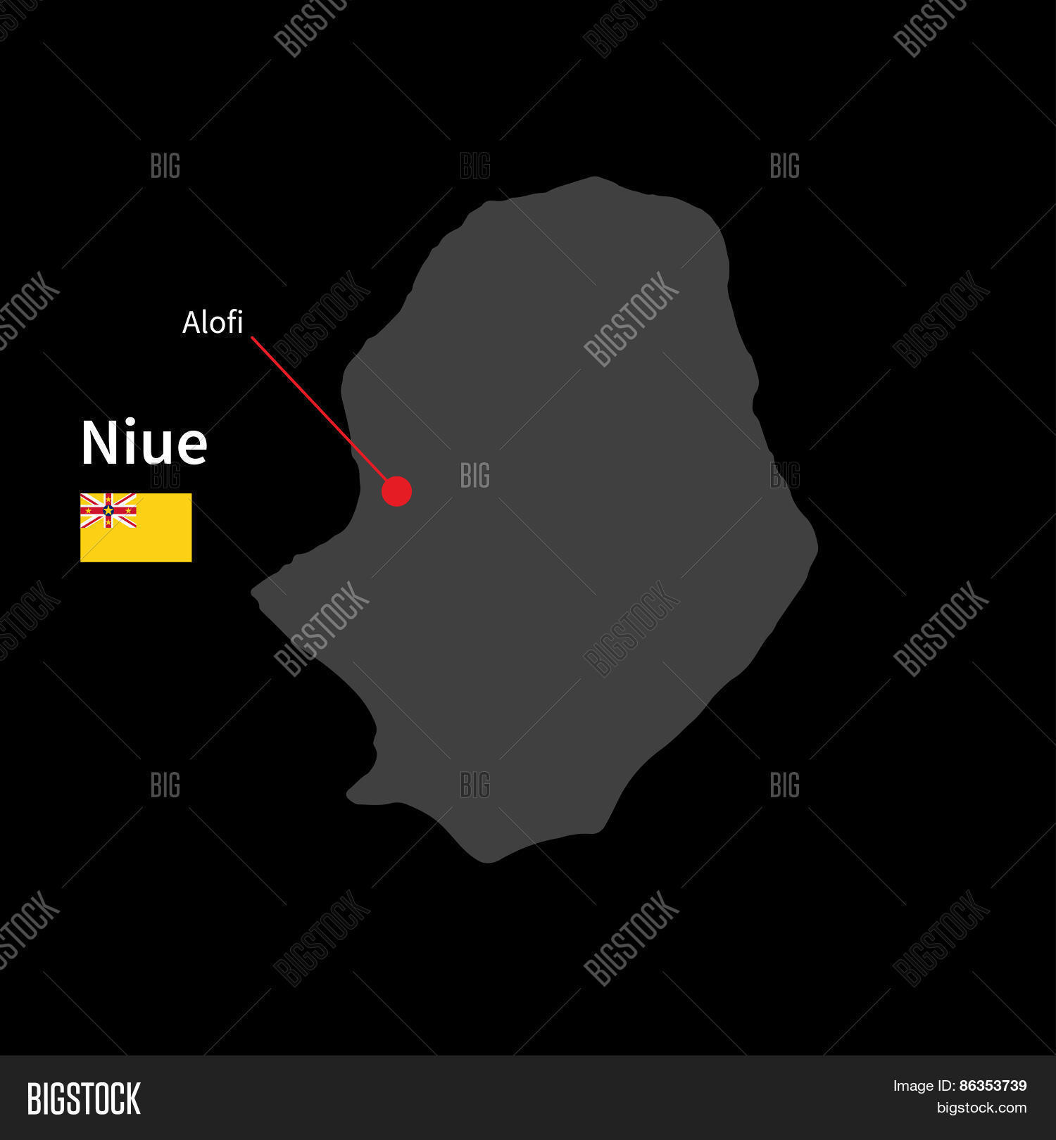 Detailed Map Niue Vector & Photo (Free Trial) | Bigstock