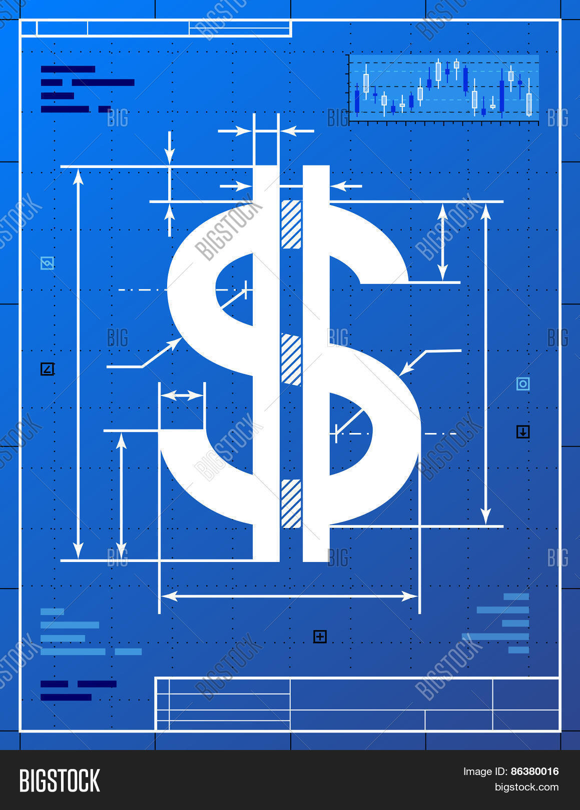 Dollar Sign Blueprint Vector & Photo (Free Trial) | Bigstock