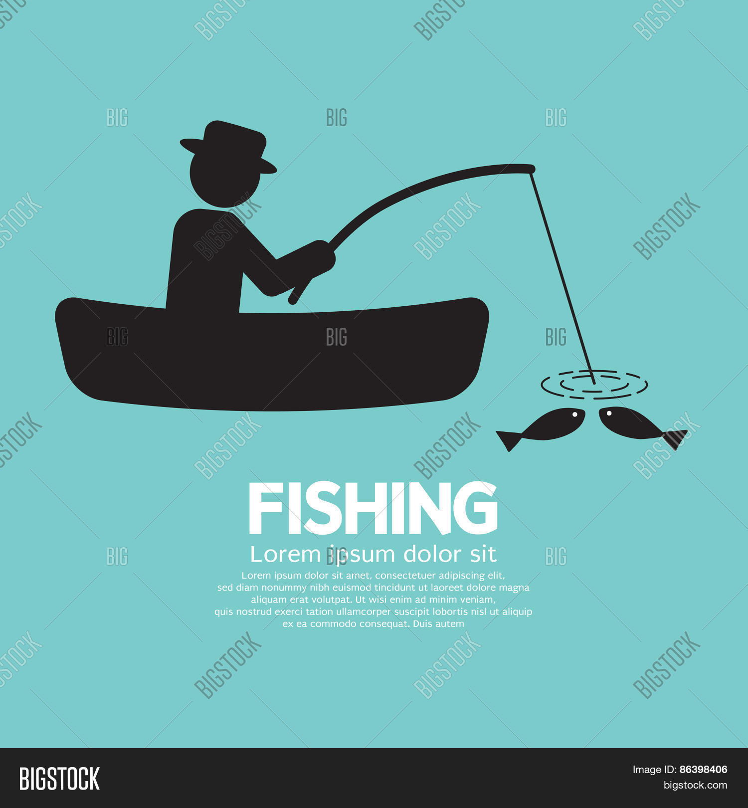 Fishing Graphic Sign Vector & Photo (Free Trial) | Bigstock