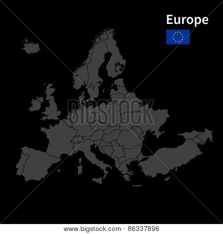 Detailed Map Europe Vector & Photo (Free Trial) | Bigstock