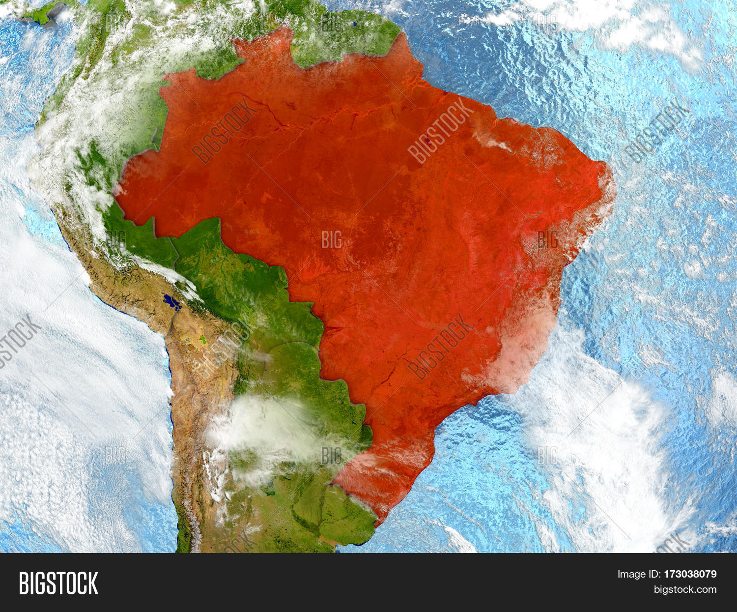 Brazil On Map Clouds Image & Photo (Free Trial) | Bigstock