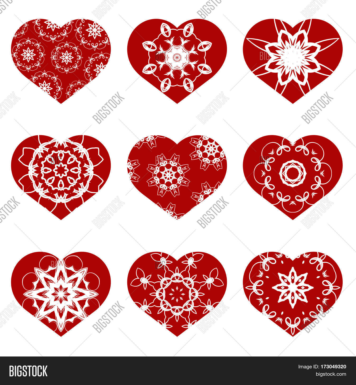 Romantic Red Heart Set Image & Photo (Free Trial) | Bigstock