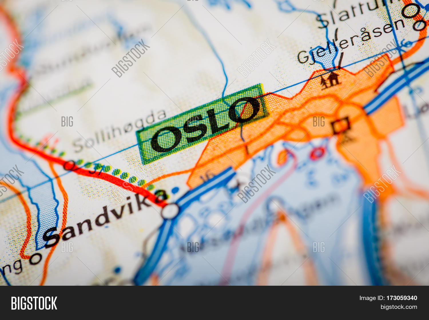 Oslo City On Road Map Image & Photo (Free Trial) | Bigstock