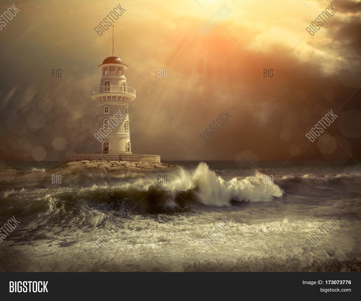 Lighthouse On Sea Image & Photo (Free Trial) | Bigstock