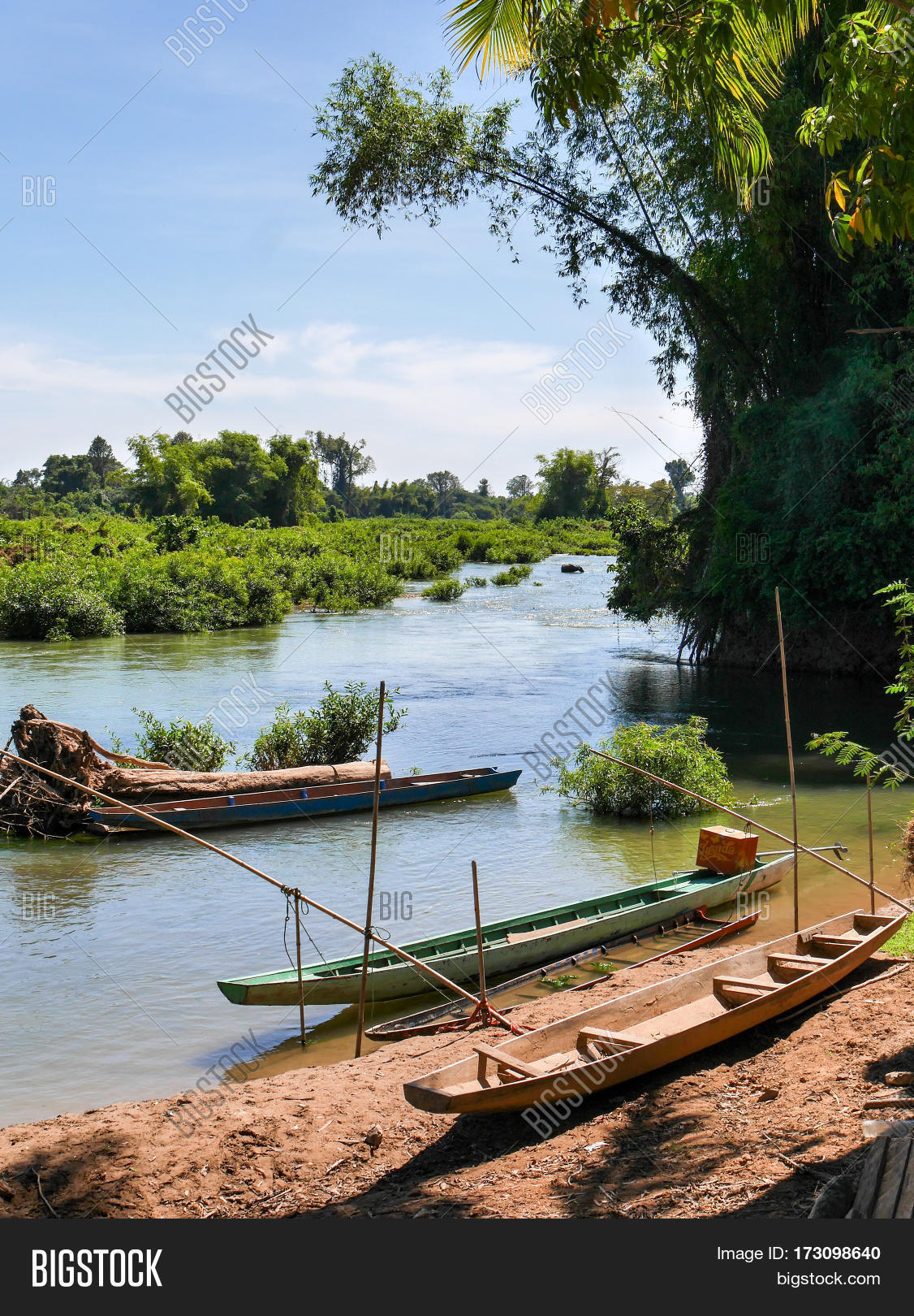 Boat On Side River Image & Photo (Free Trial) | Bigstock