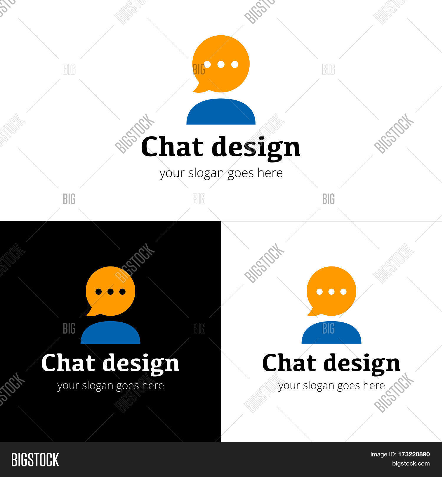 Chat Logo Icon. Vector & Photo (Free Trial) | Bigstock