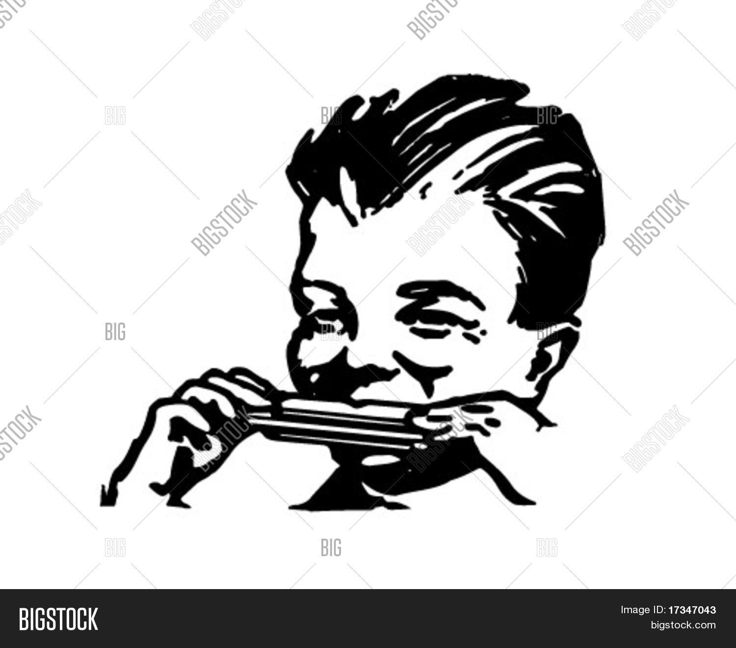 Boy Playing Harmonica Vector & Photo (Free Trial) | Bigstock