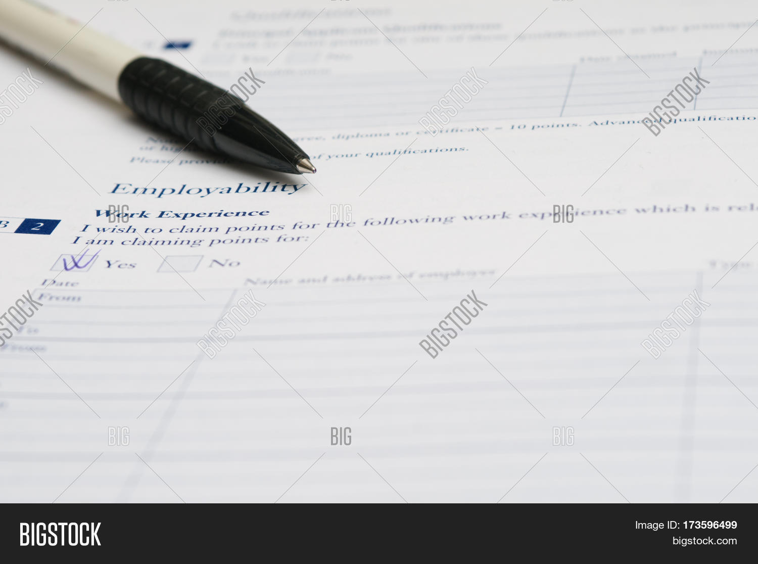 Pen Application Form Image & Photo (Free Trial) | Bigstock