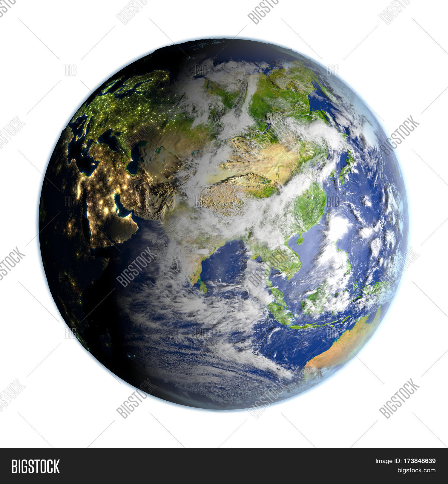 Asia On Earth Isolated Image & Photo (Free Trial) | Bigstock