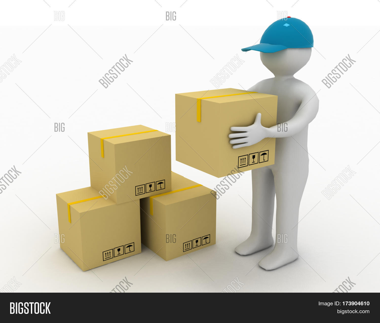 3D Man Cardboard Image & Photo (Free Trial) | Bigstock