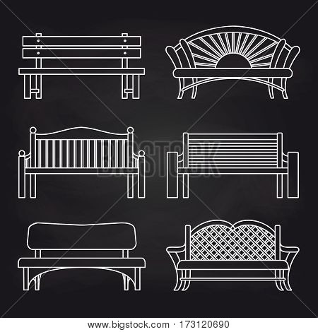 White Bench Line Vector & Photo (Free Trial) | Bigstock