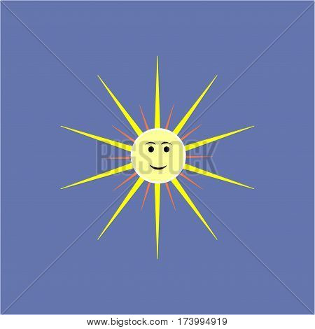 Sun Sign On Blue Vector & Photo (Free Trial) | Bigstock