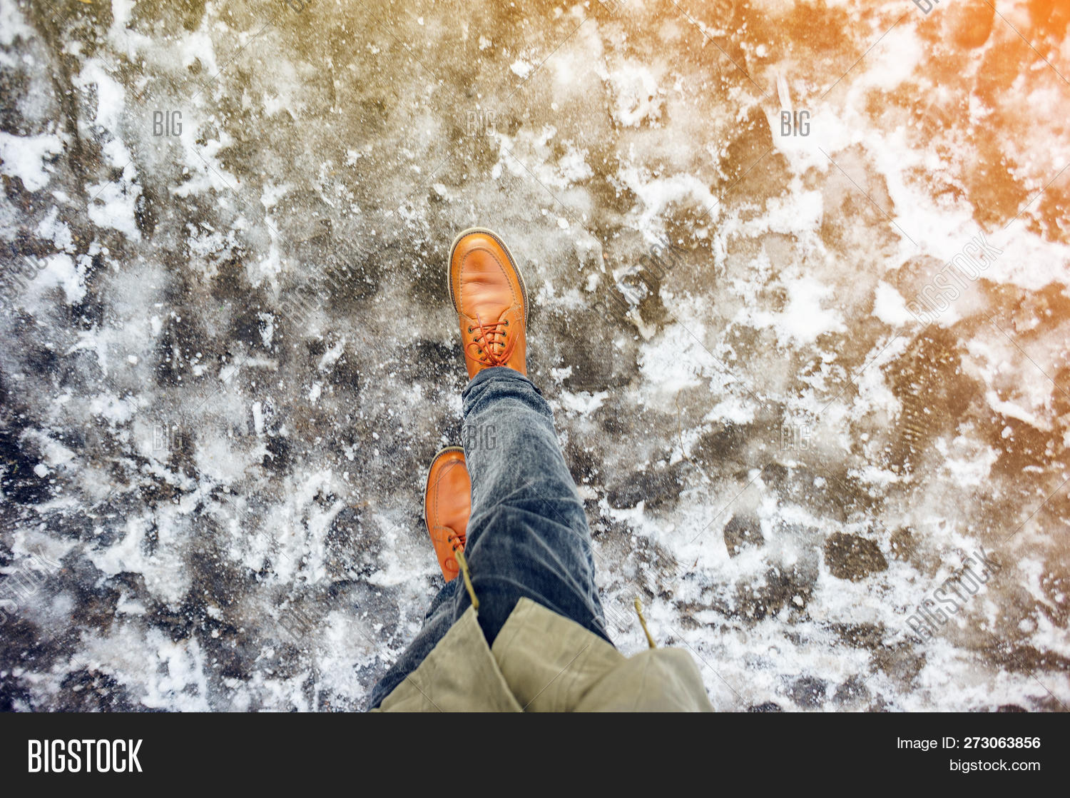 Walk On Wet Melted Ice Image & Photo (Free Trial) | Bigstock
