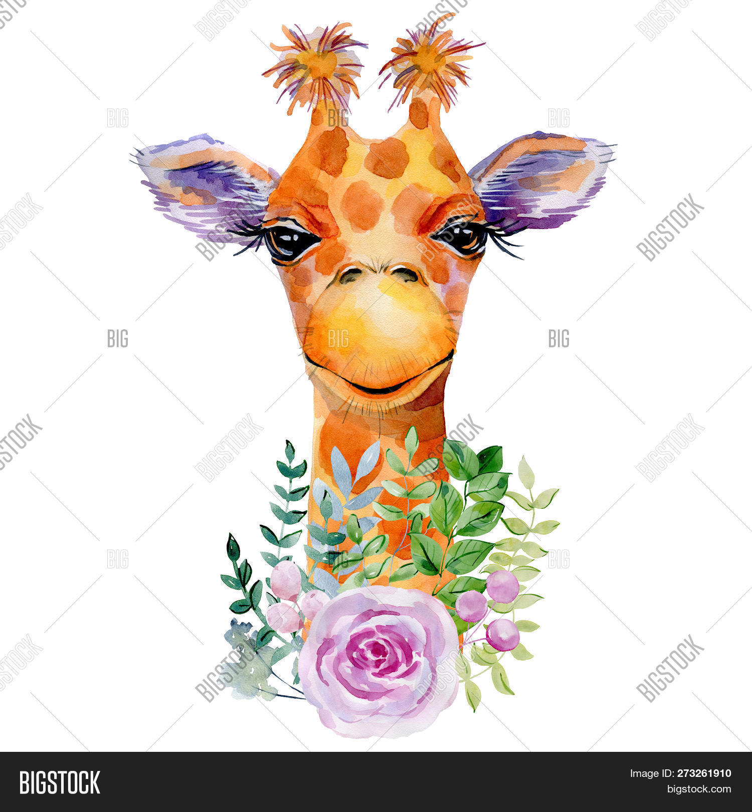 Giraffe Watercolor Image & Photo (Free Trial) | Bigstock