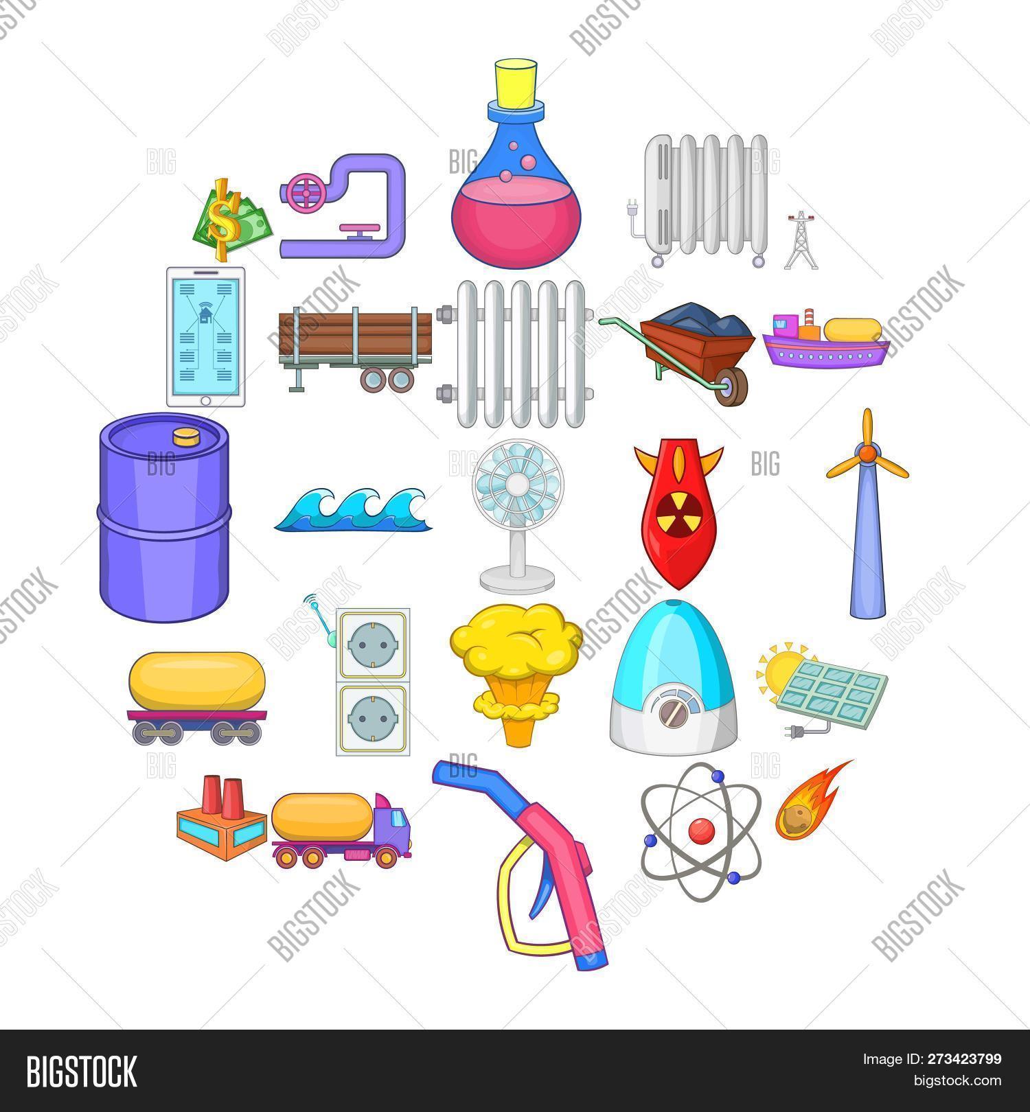 Oil Icons Set. Cartoon Image & Photo (Free Trial) | Bigstock