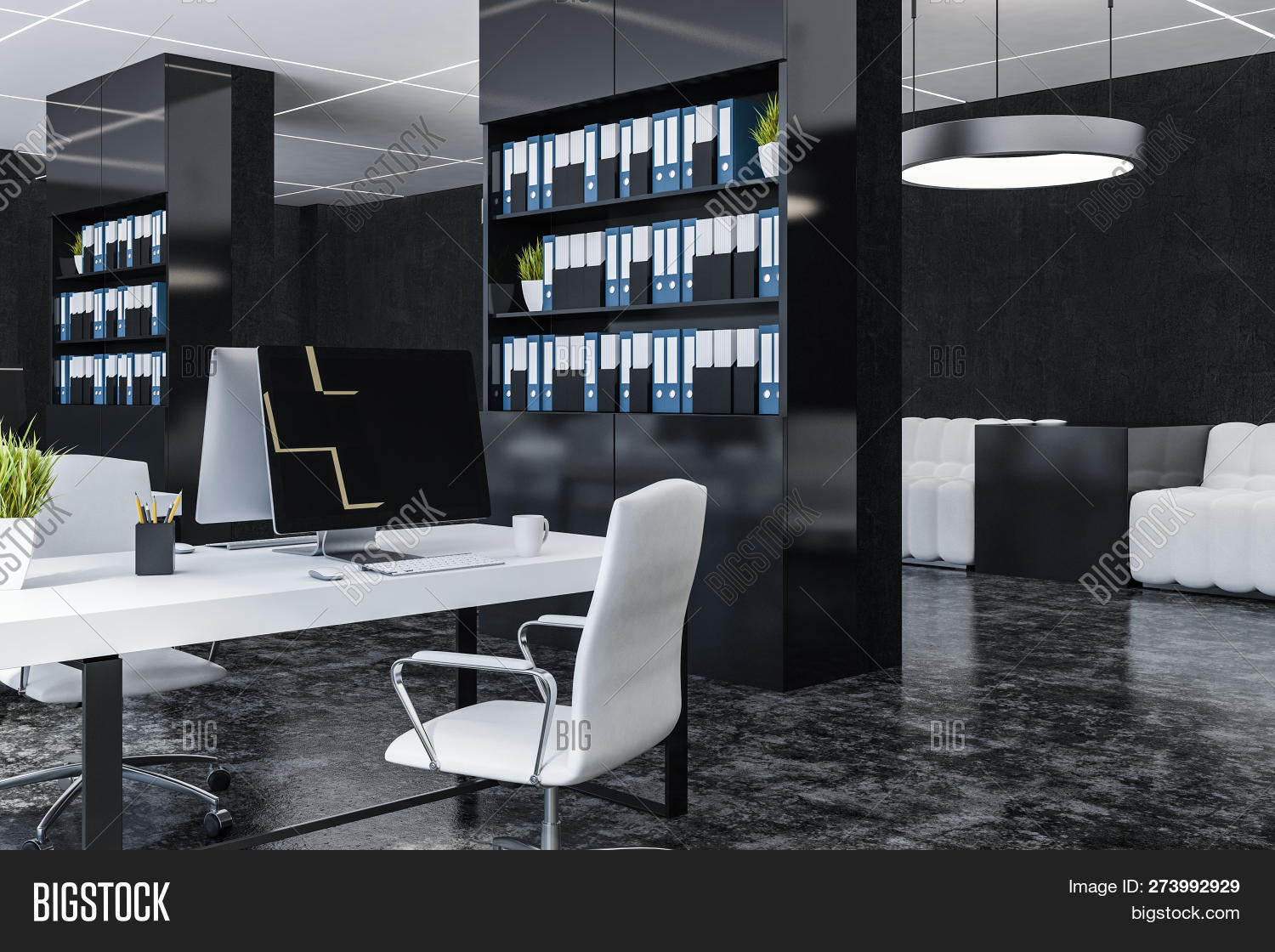 Black Office Bookcases Image & Photo (Free Trial) | Bigstock