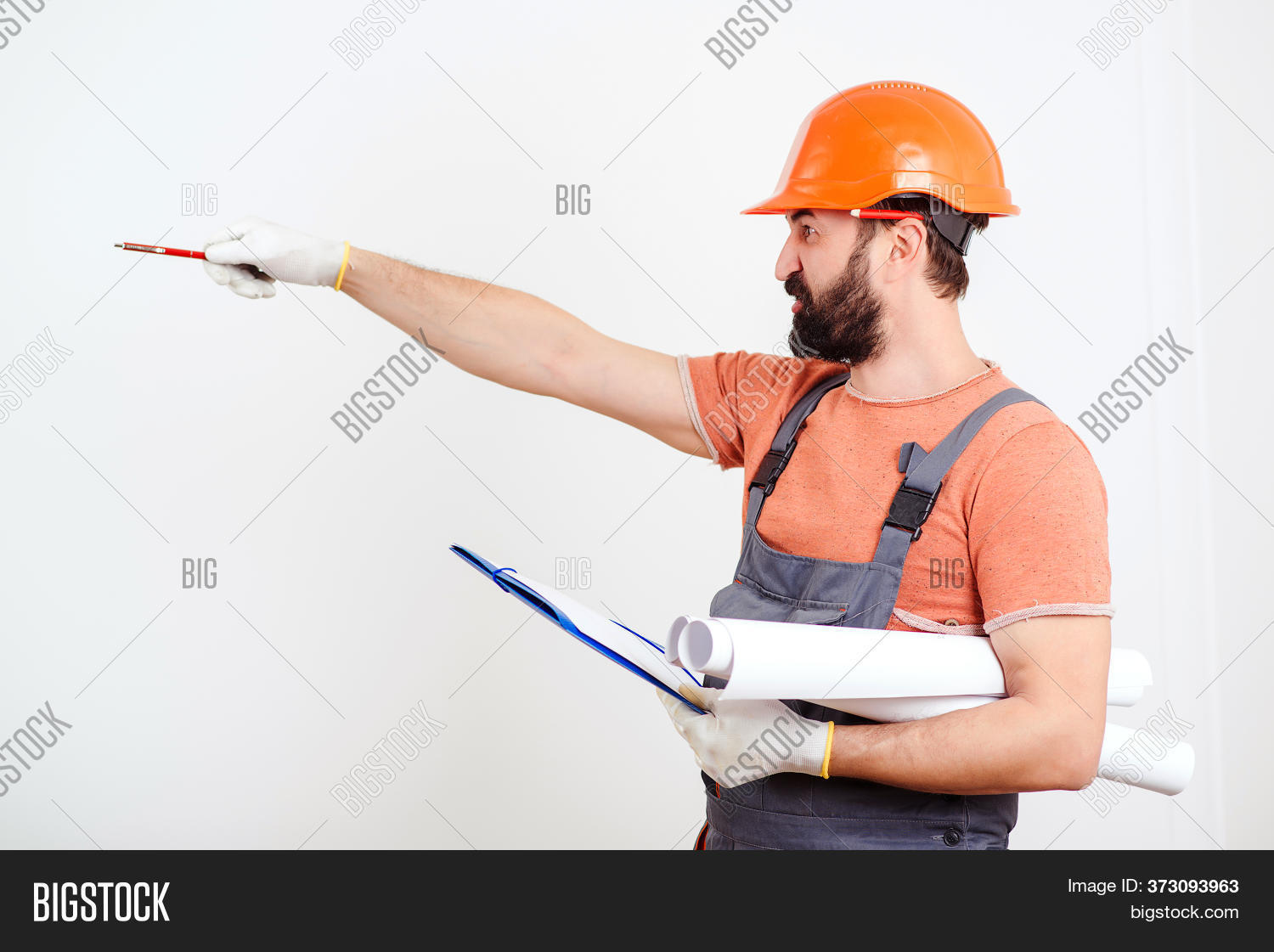 Builder Man Writing On Image & Photo (Free Trial) | Bigstock