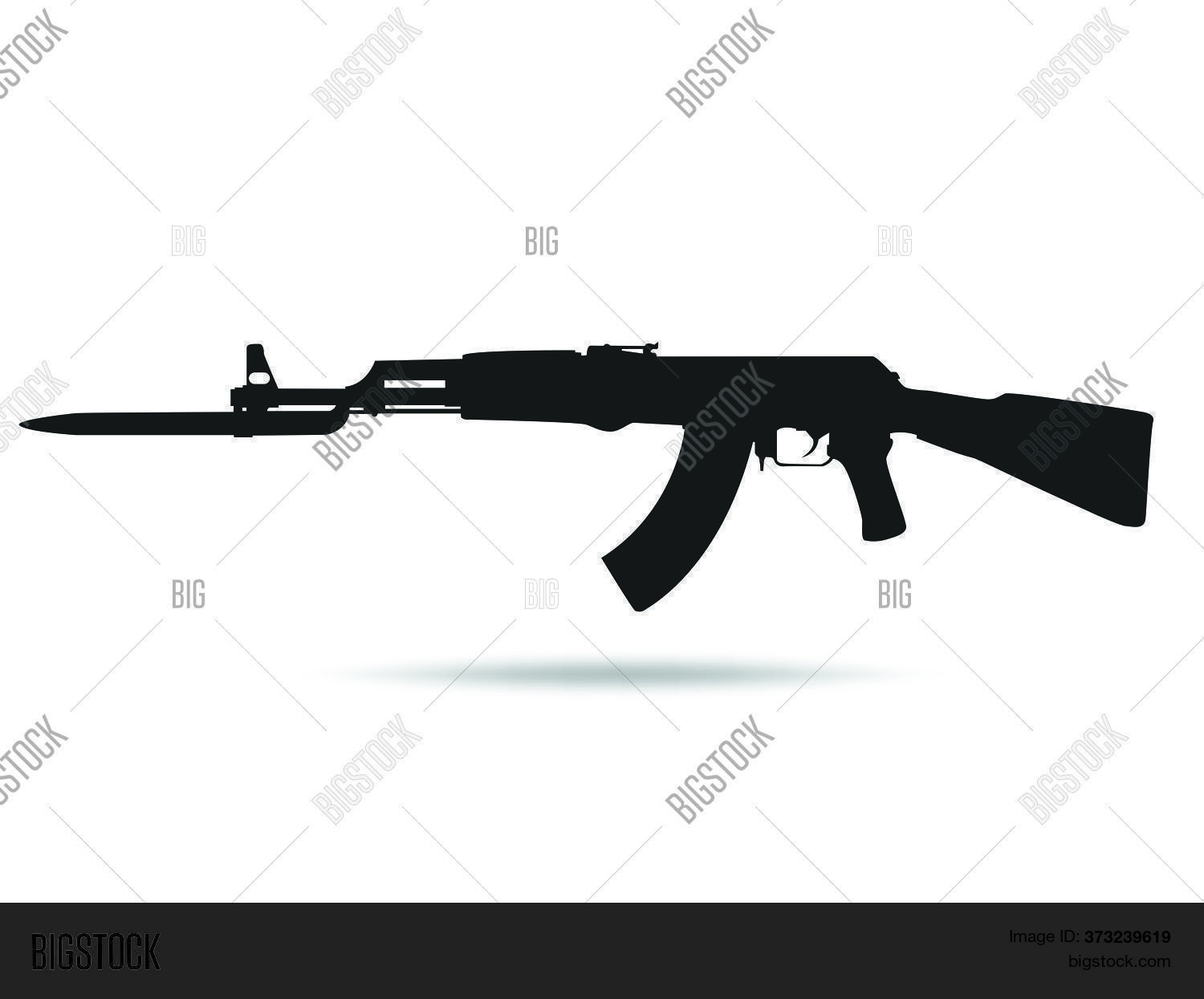 Machine Gun Silhouette Vector