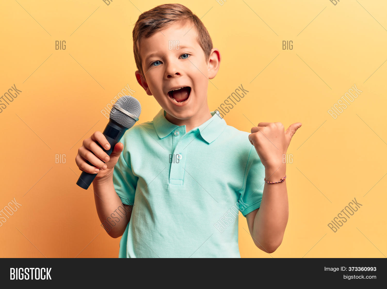 Cute Blond Kid Singing Image & Photo (Free Trial) | Bigstock
