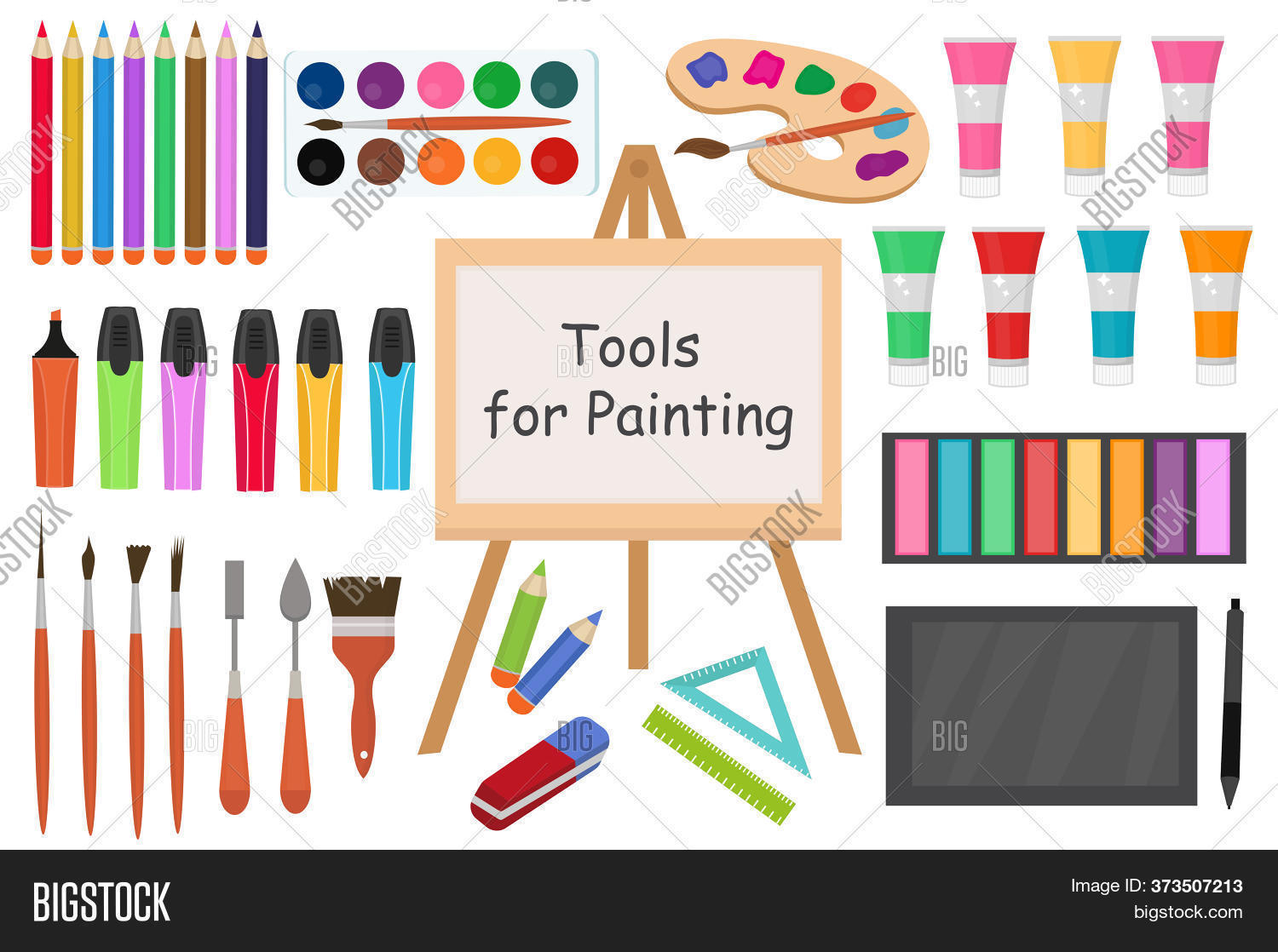 Art Tools Flat Style Image & Photo (Free Trial) | Bigstock