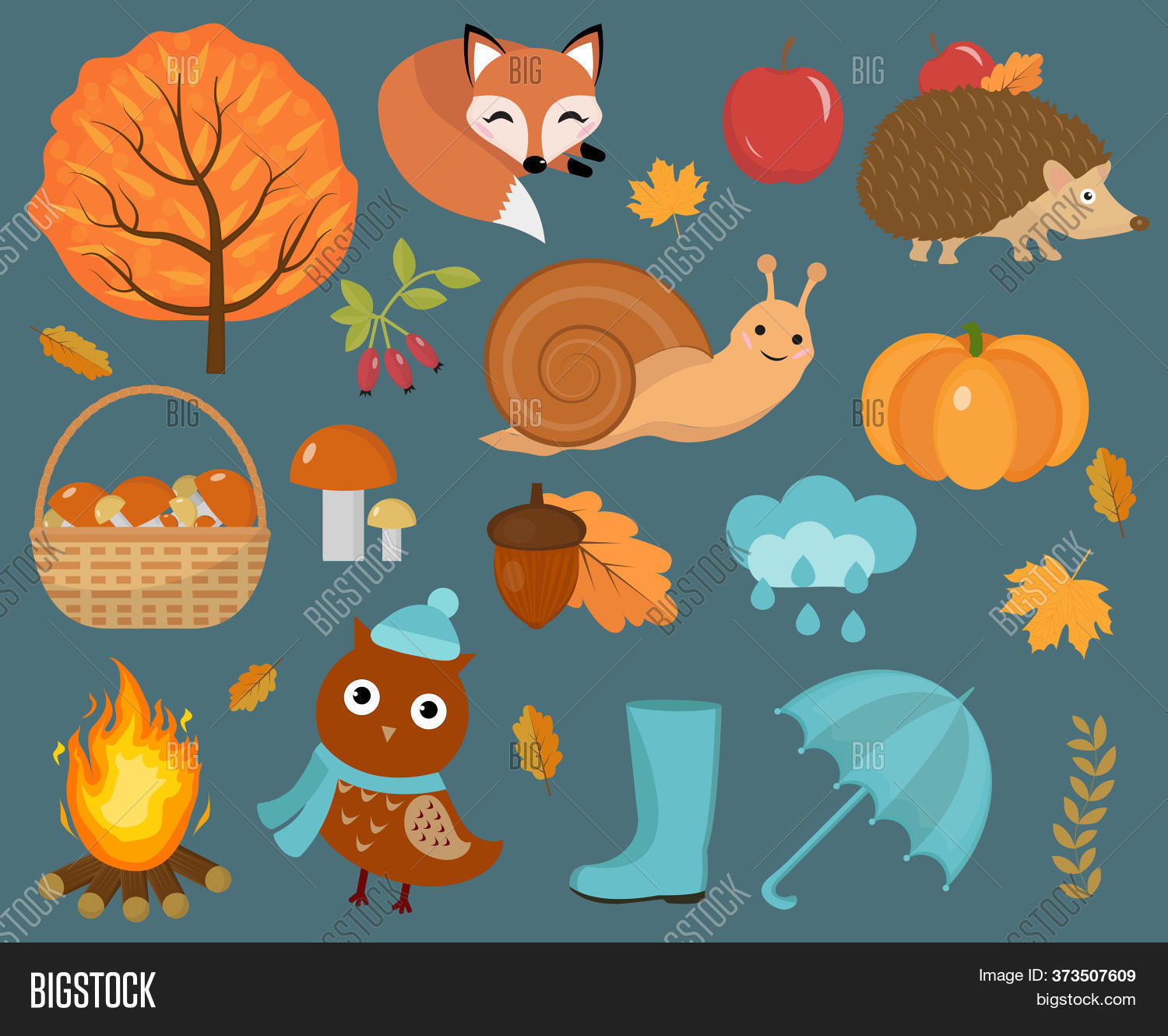 Hello Autumn Icons Set Image & Photo (Free Trial) | Bigstock