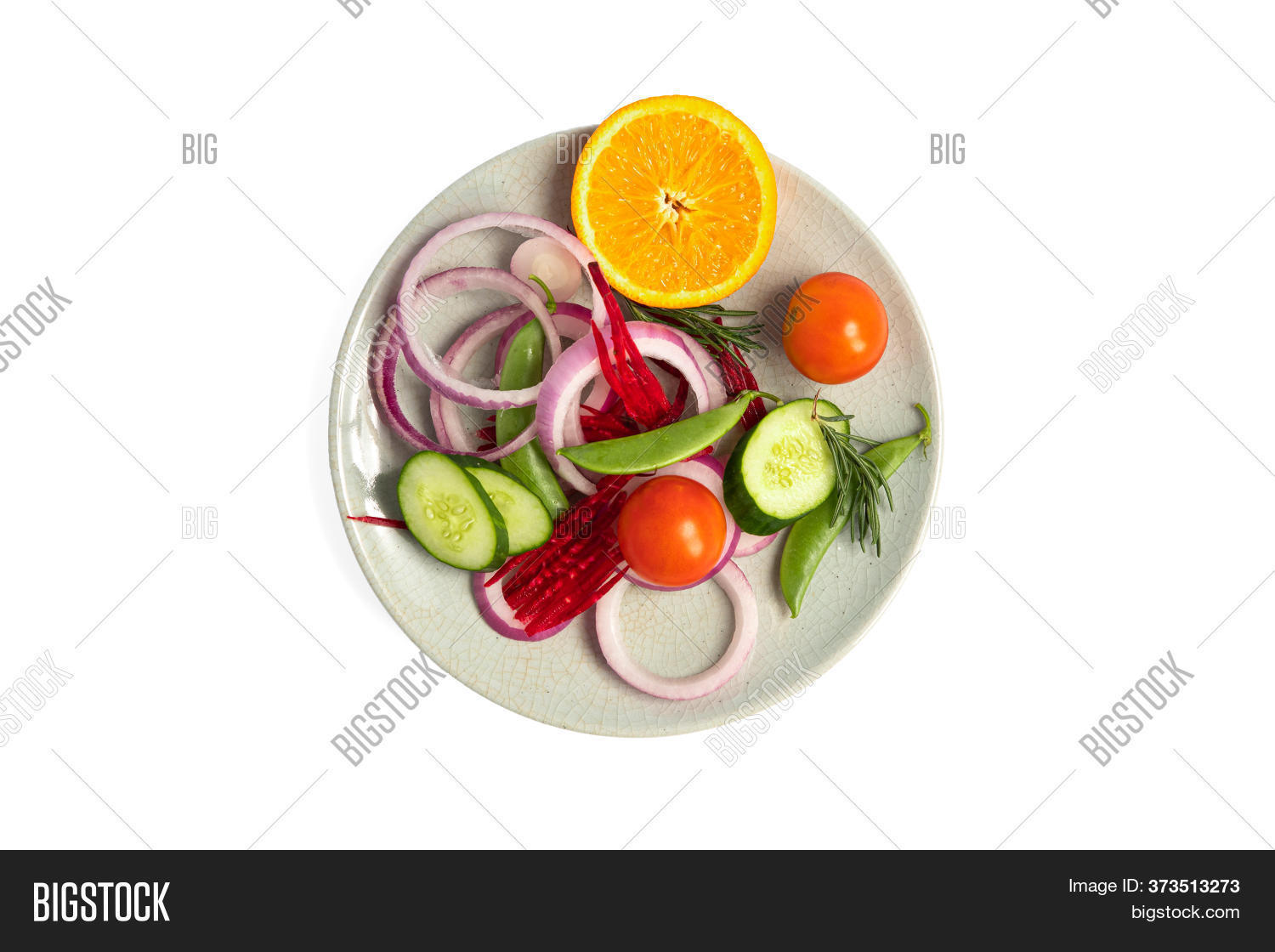 Salad Plate Isolated Image & Photo (Free Trial) | Bigstock