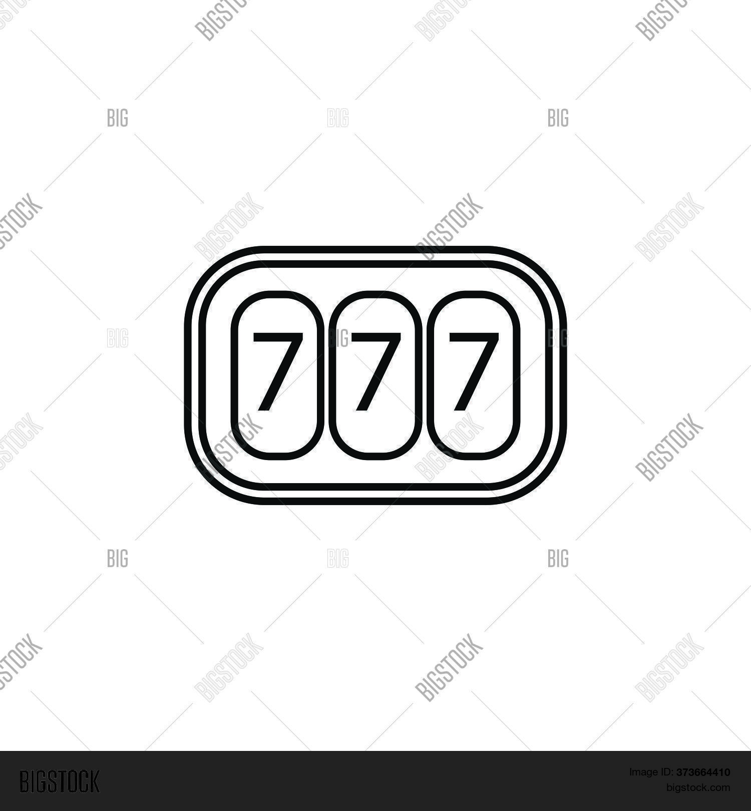 777, Casino Line Icon Vector & Photo (Free Trial) | Bigstock