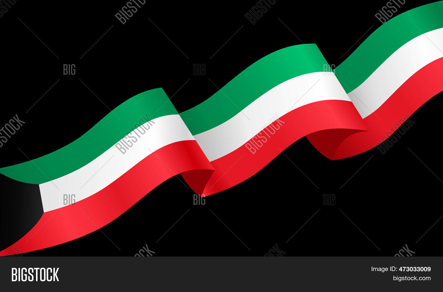 Kuwait Flag Wave Vector & Photo (Free Trial) | Bigstock