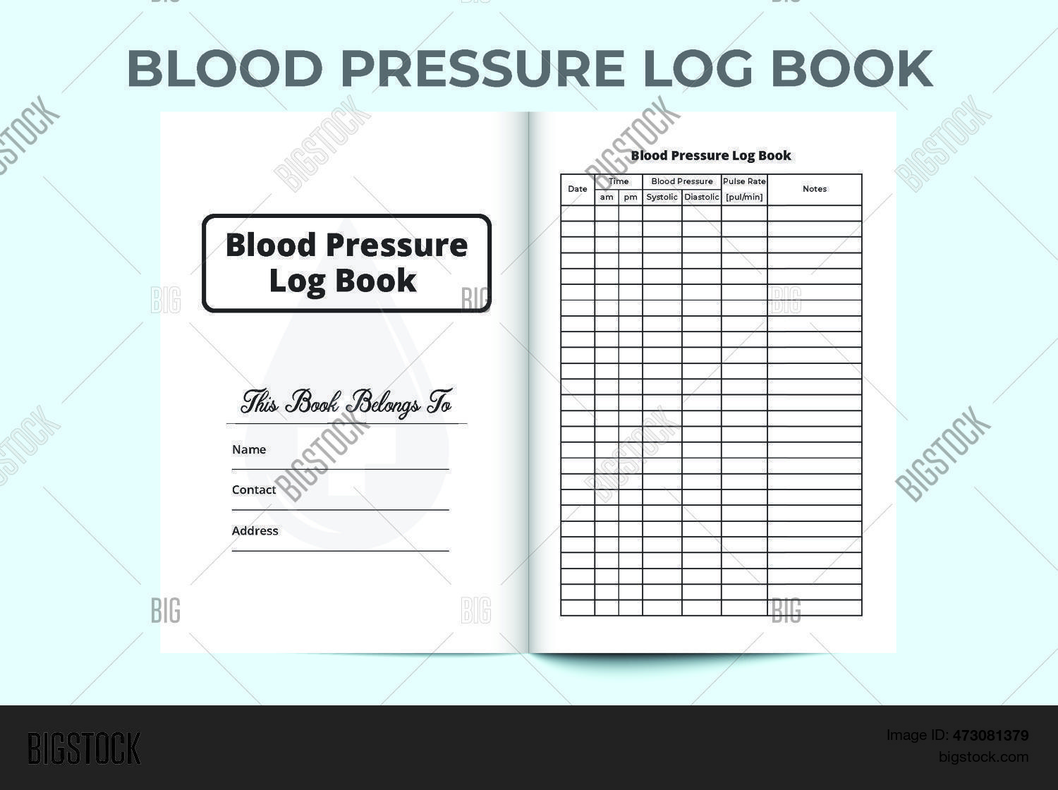 Blood Pressure Log Vector & Photo (Free Trial) | Bigstock