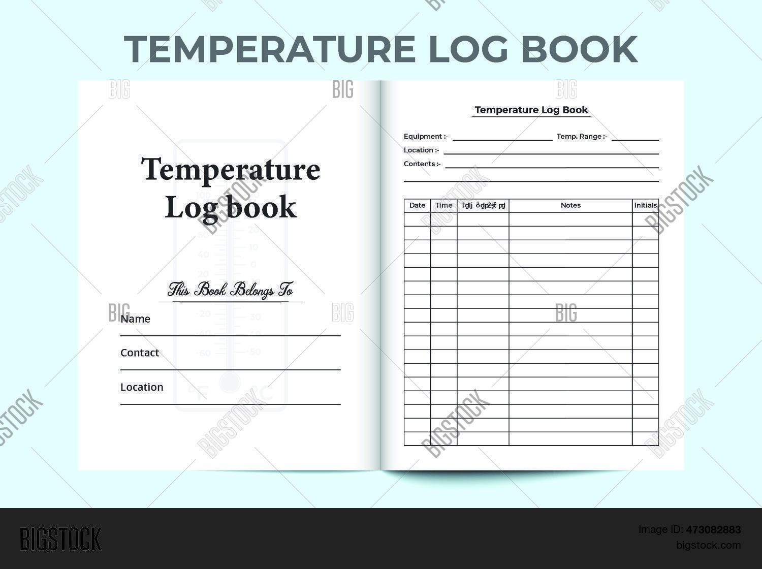 Temperature Log Book Vector & Photo (Free Trial) | Bigstock