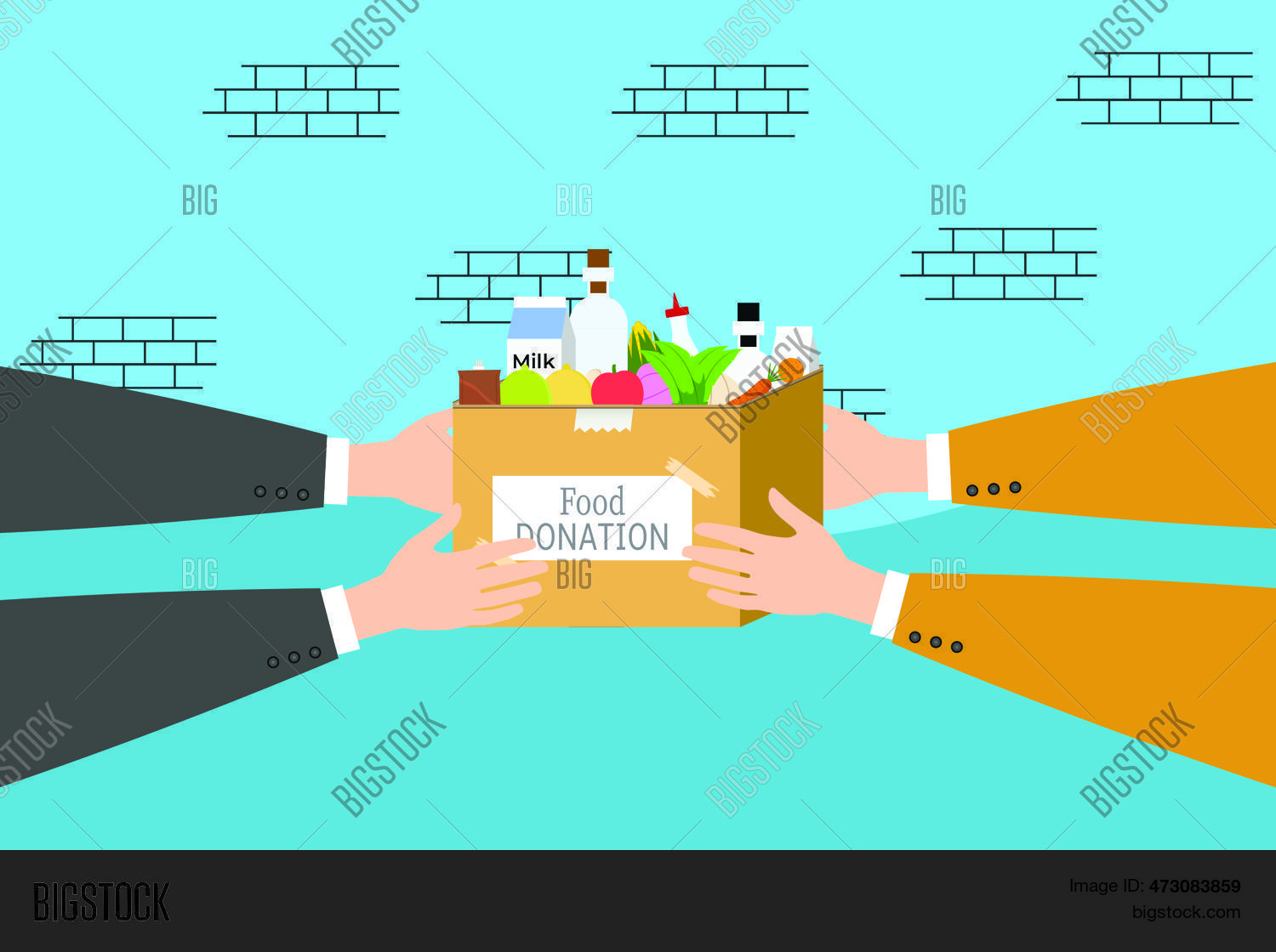 Food Donation Concept Vector & Photo (Free Trial) | Bigstock