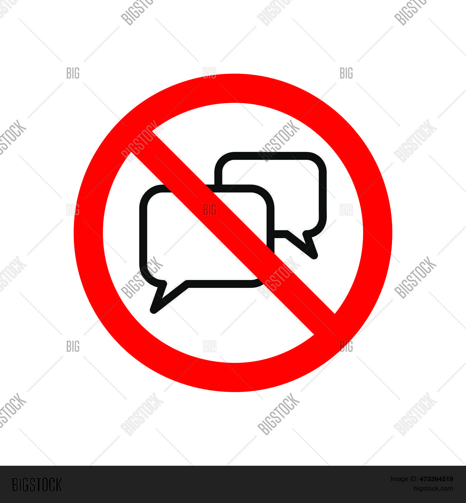 Stop Talking Sign Vector And Photo Free Trial Bigstock