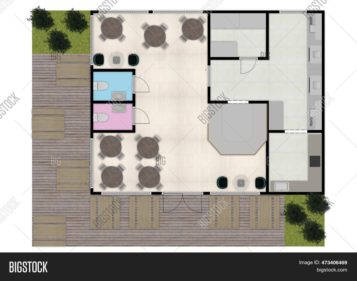 Cafe Top View Plans. Image & Photo (Free Trial) | Bigstock
