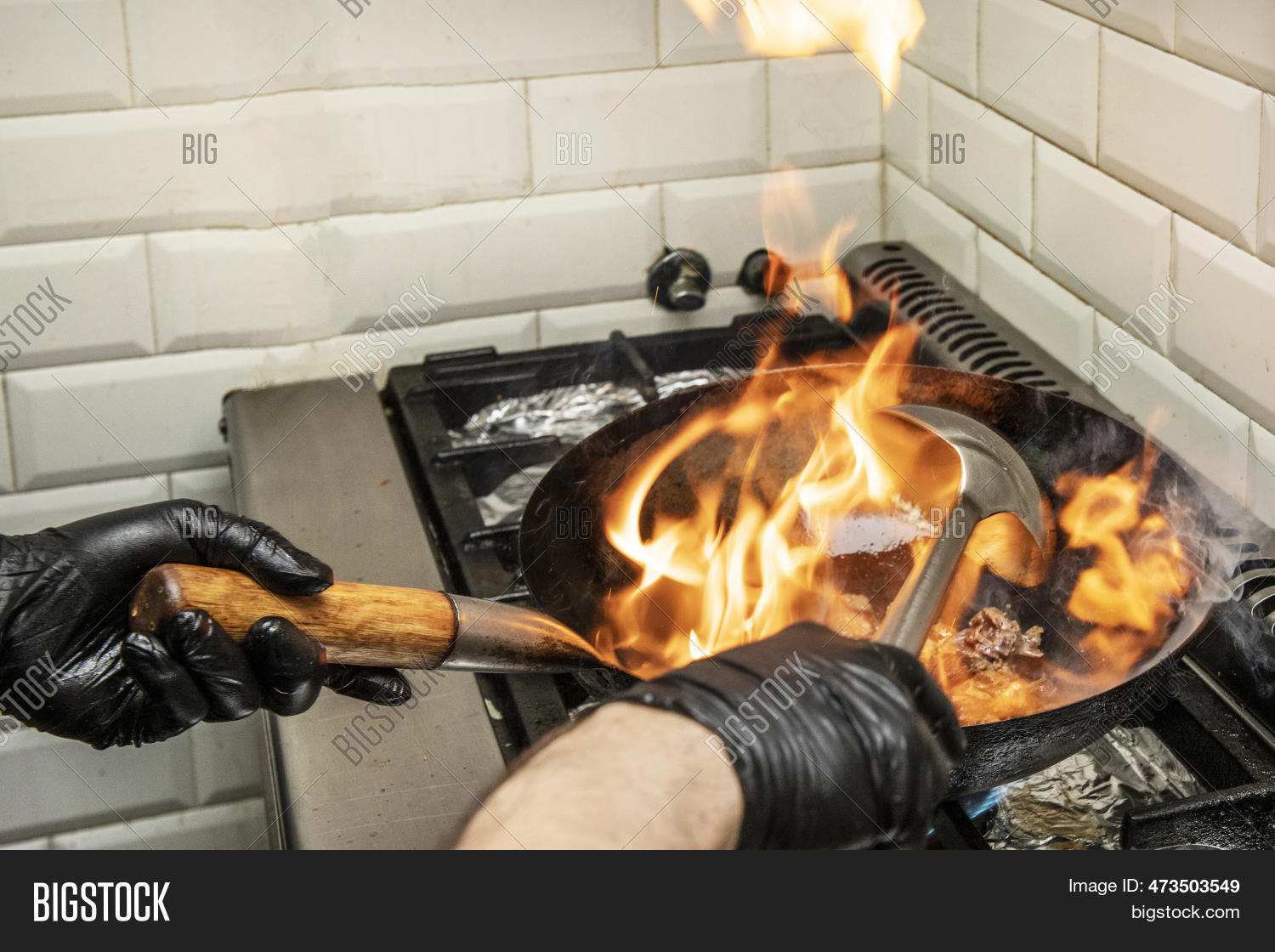 Chef Sautéing Between Image & Photo (Free Trial) | Bigstock