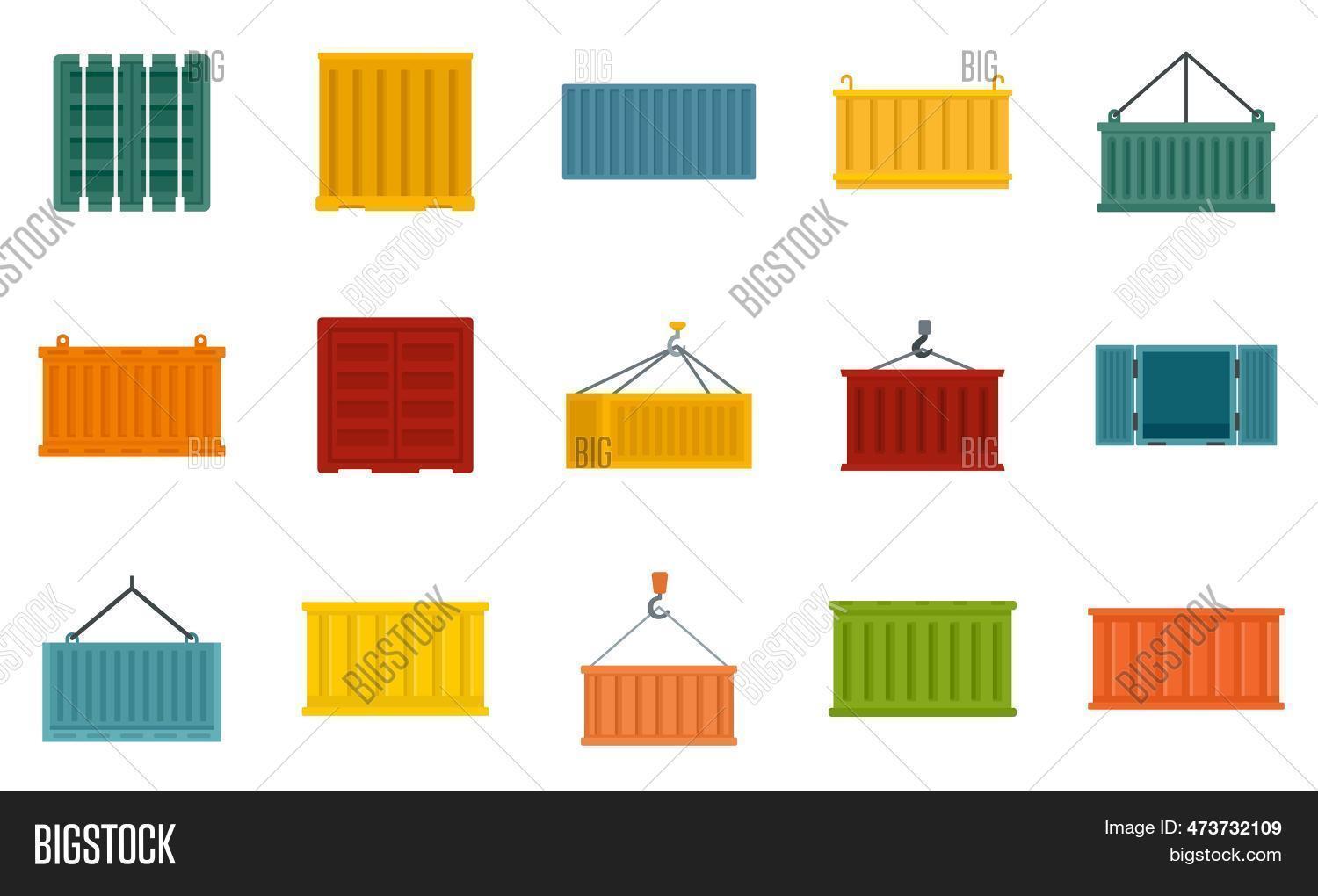Cargo Container Icons Image & Photo (Free Trial) | Bigstock