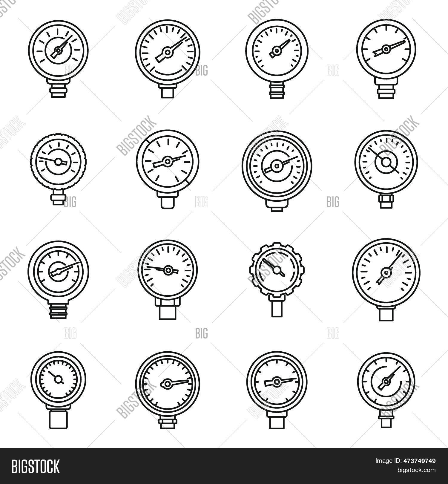Gauge Manometer Icons Image & Photo (Free Trial) | Bigstock