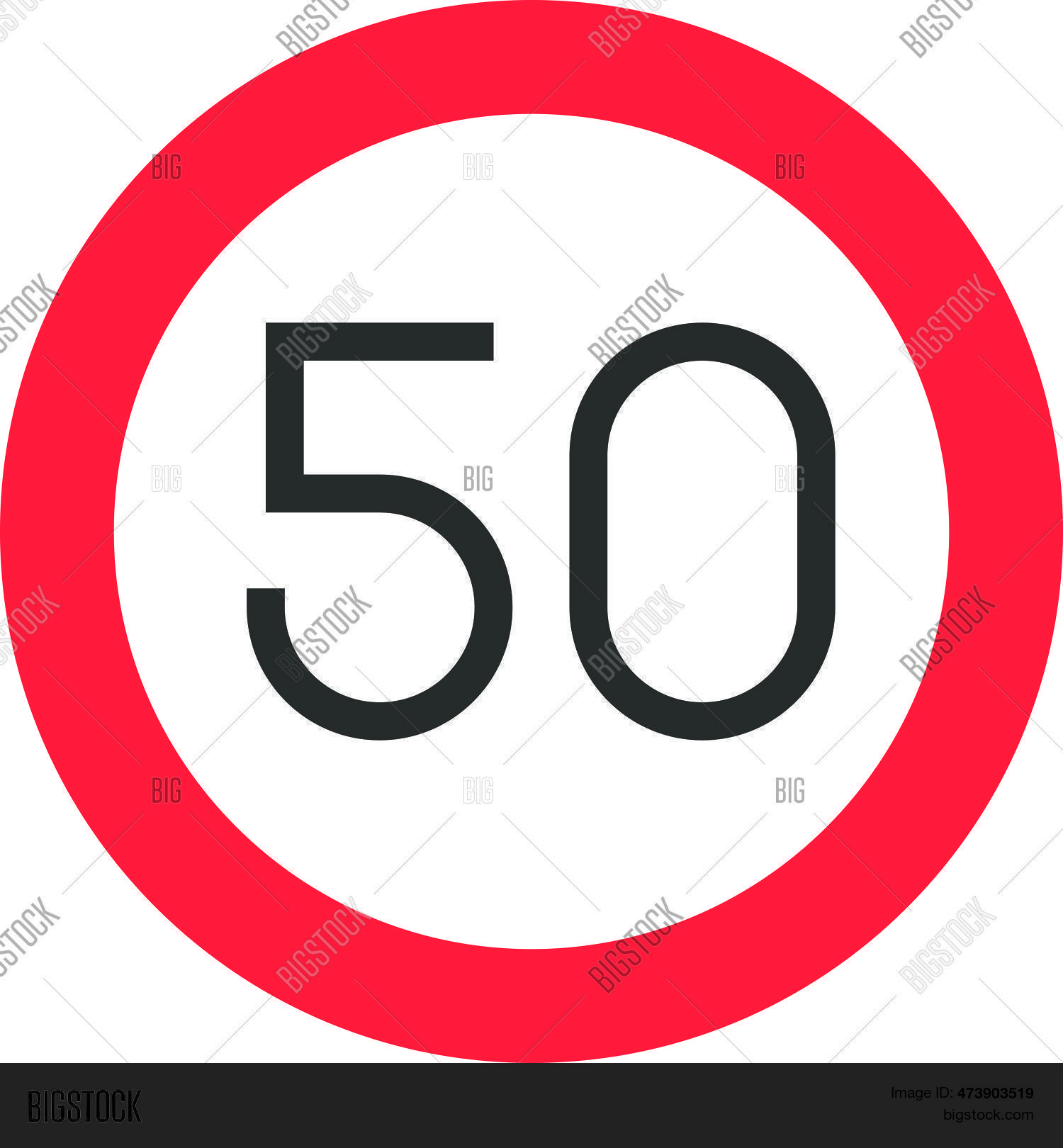 50 Speed Limit Sign Vector & Photo (Free Trial) | Bigstock
