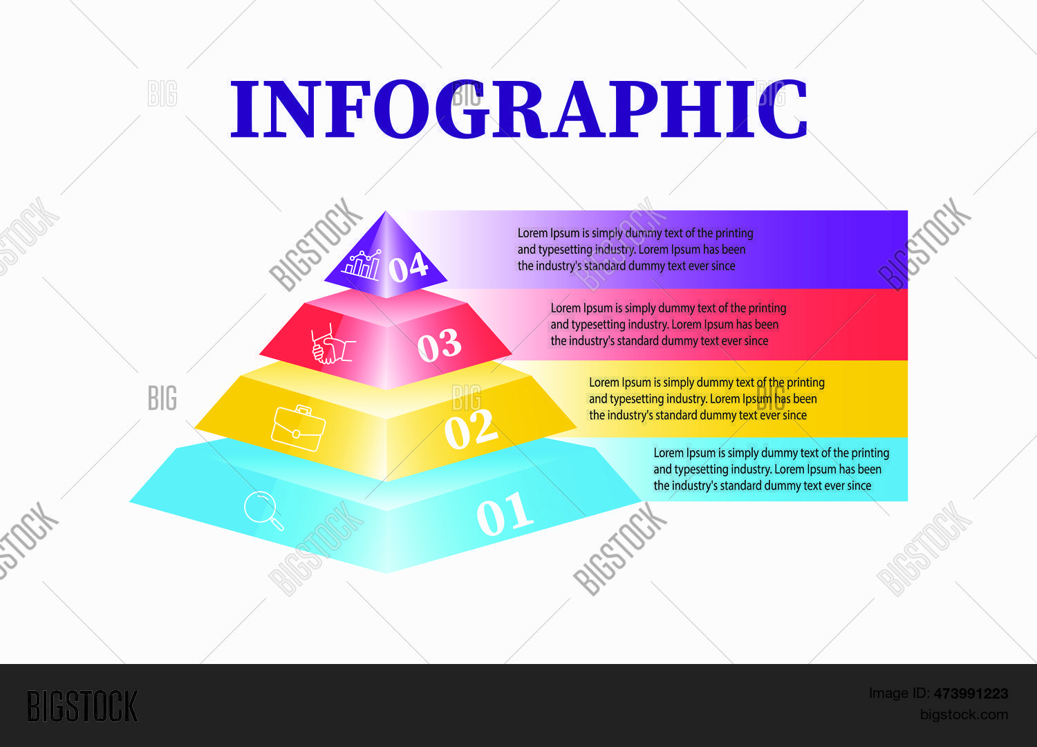4-option 3d Pyramid Vector & Photo (Free Trial) | Bigstock