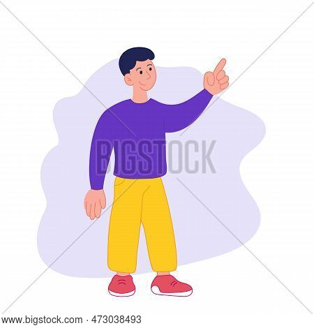 Cartoon Man Pointing Vector & Photo (Free Trial) | Bigstock