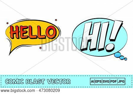 Hello Comic Pop- Red Vector & Photo (Free Trial) | Bigstock