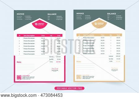 Company Invoice Vector & Photo (Free Trial) | Bigstock