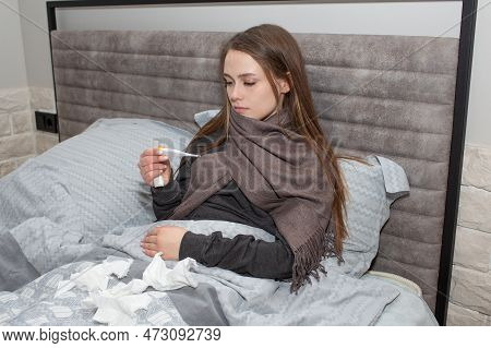 Sick Girl Lying Bed Image & Photo (Free Trial) | Bigstock