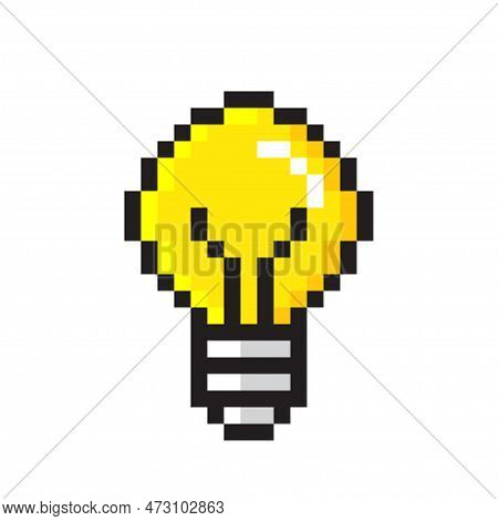 Pixel Art Light Bulb Vector & Photo (Free Trial) | Bigstock