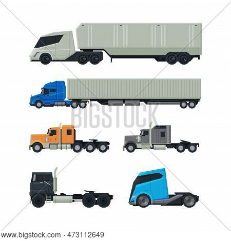 Cargo Tractor Trailer Vector & Photo (Free Trial) | Bigstock