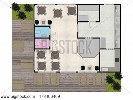 Cafe Top View Plans. Image & Photo (Free Trial) | Bigstock