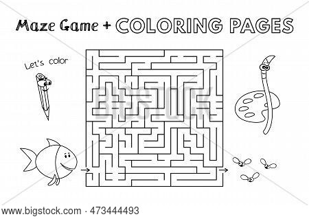 Cartoon Fish Maze Vector & Photo (Free Trial) | Bigstock