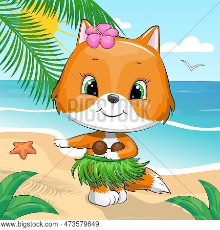 Cute Cartoon Hawaiian Vector & Photo (Free Trial) | Bigstock